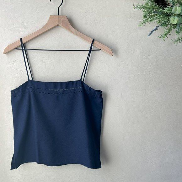 Claude | Tops | Vintage Claude Navy Blue Spaghetti Strap Cami Top ...